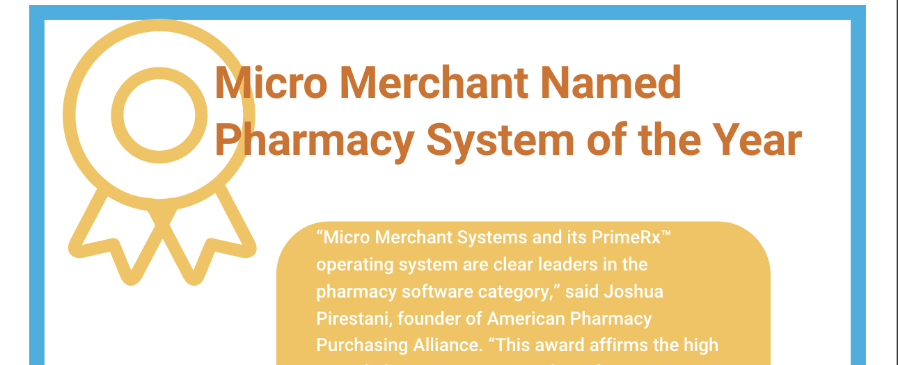 Micro Merchant Named Pharmacy System of the Year | ComputerTalk For The ...